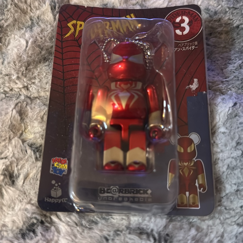 Super Rare Bear Brick Spider Man X Iron Man Key Chain… - Gem